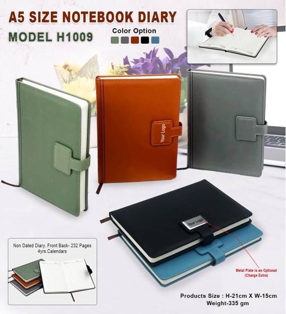 A5 PU Leather Notebook Diary with Strap Lock | H1009