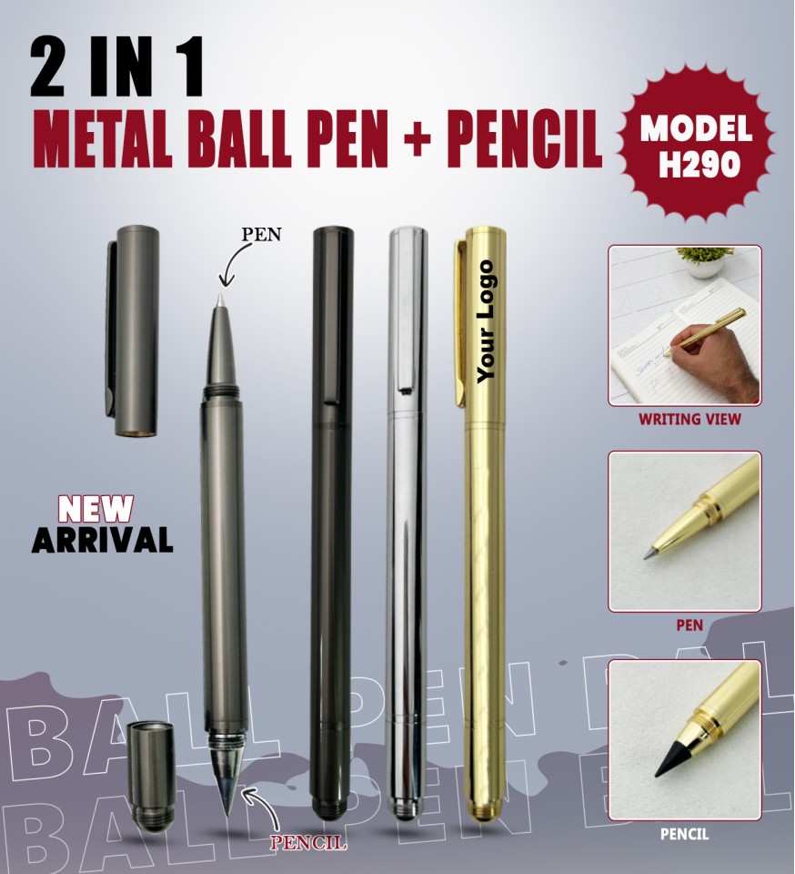 2 IN 1 METAL BALL PEN + PENCIL
