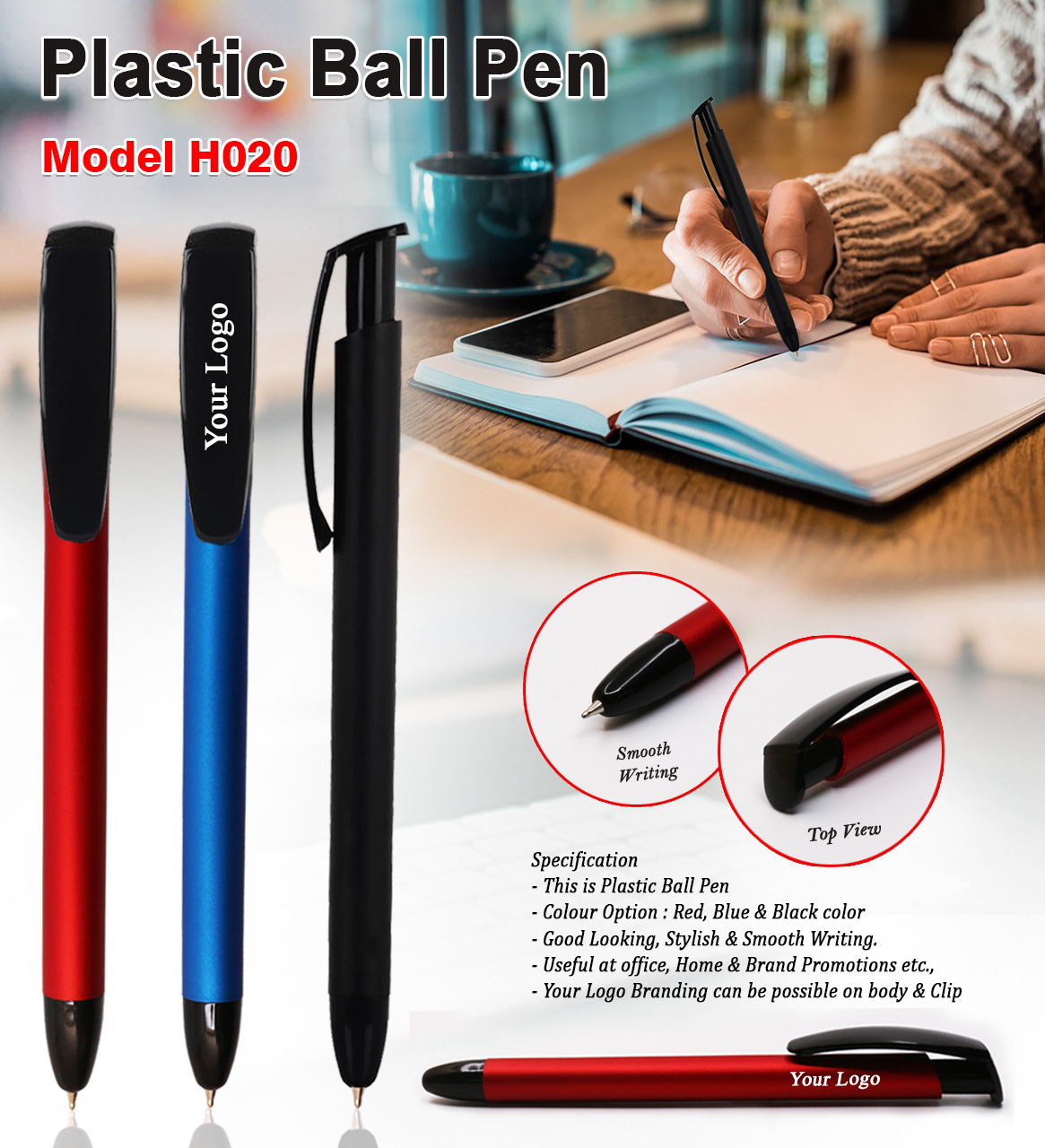 Custom Plastic Ball Pen – Promotional Pen by Hora Gifts
